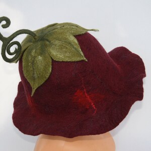 Wine Red Felt Fashion Hat - Etsy