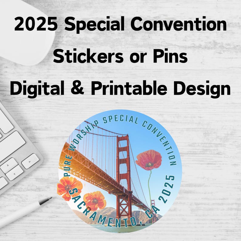JW 2025 Special Convention SACRAMENTO "pure Worship" Sticker Design ...