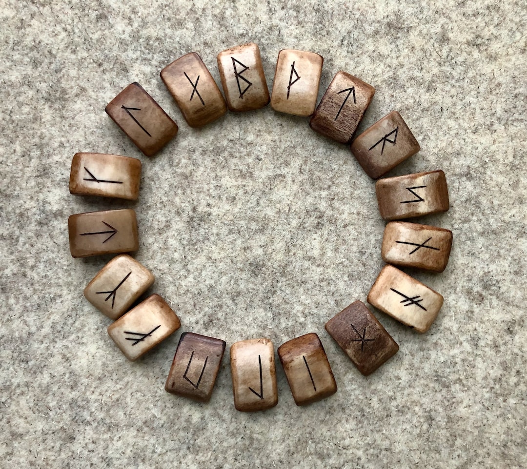 Younger Elder Futhark Set 16 Pieces From Real Elk Bone - Etsy