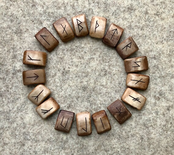Younger Elder Futhark Set 16 Pieces From Real Elk Bone - Etsy