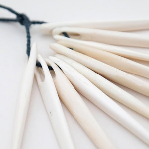 White Bone Needle for Nalbinding, Weaving. Archaic Style and Natural ...