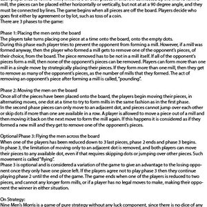 Board Game Nine Men-s Morris, Mill, Mills, Ancient Board Game ...