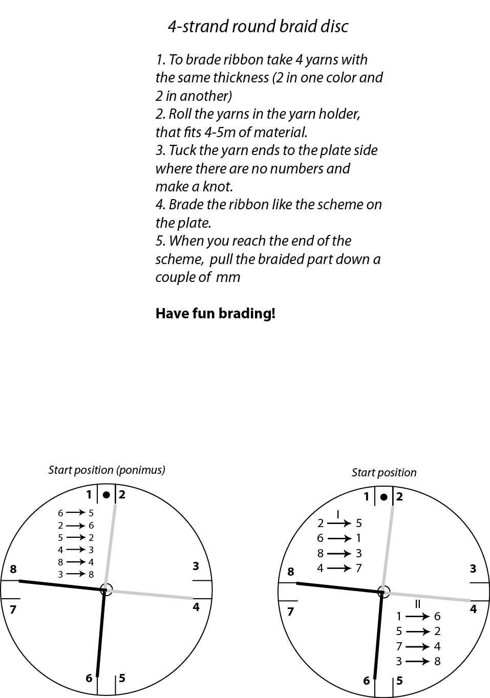 4-strand Round Braid Disc, for Your Crafts Projects, With 4 Yarn ...