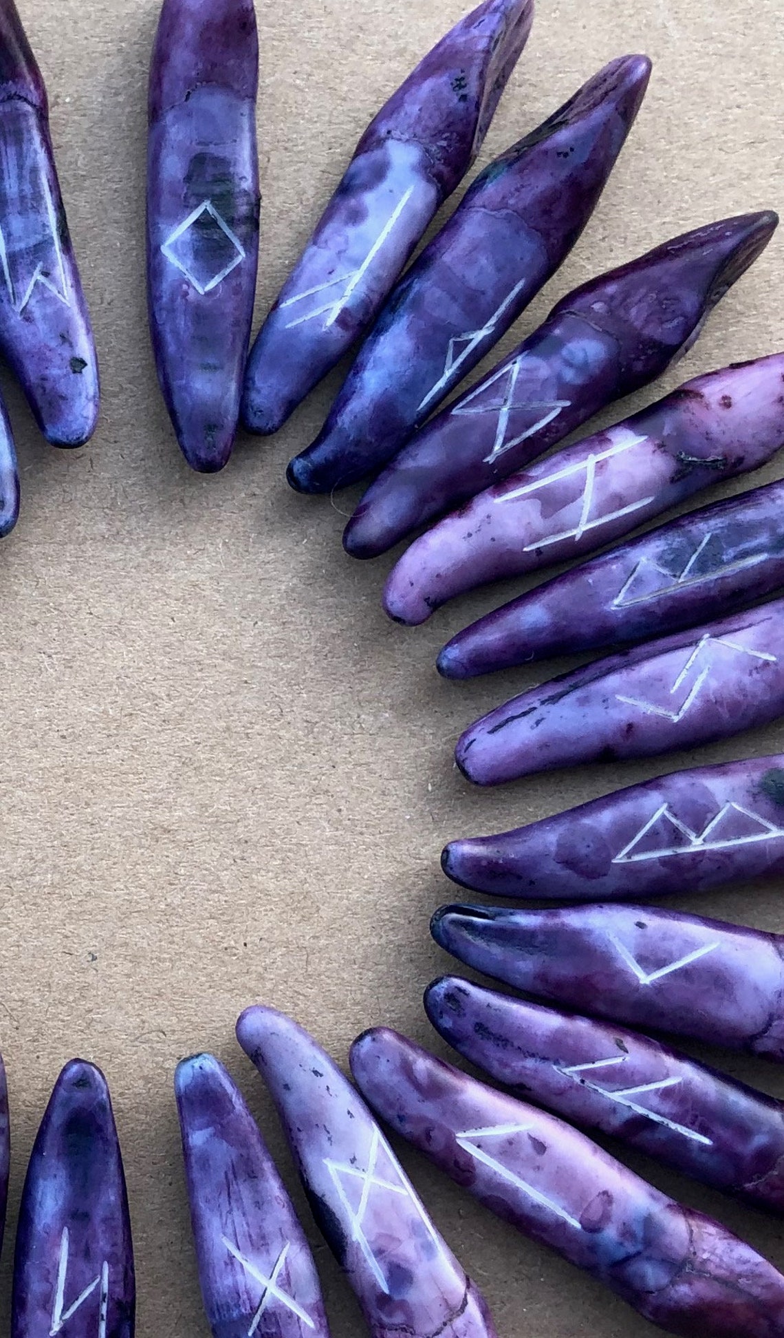 Elk Bone Rune Set 241 Viking Age Craft Elder Futhark Dyed - Etsy