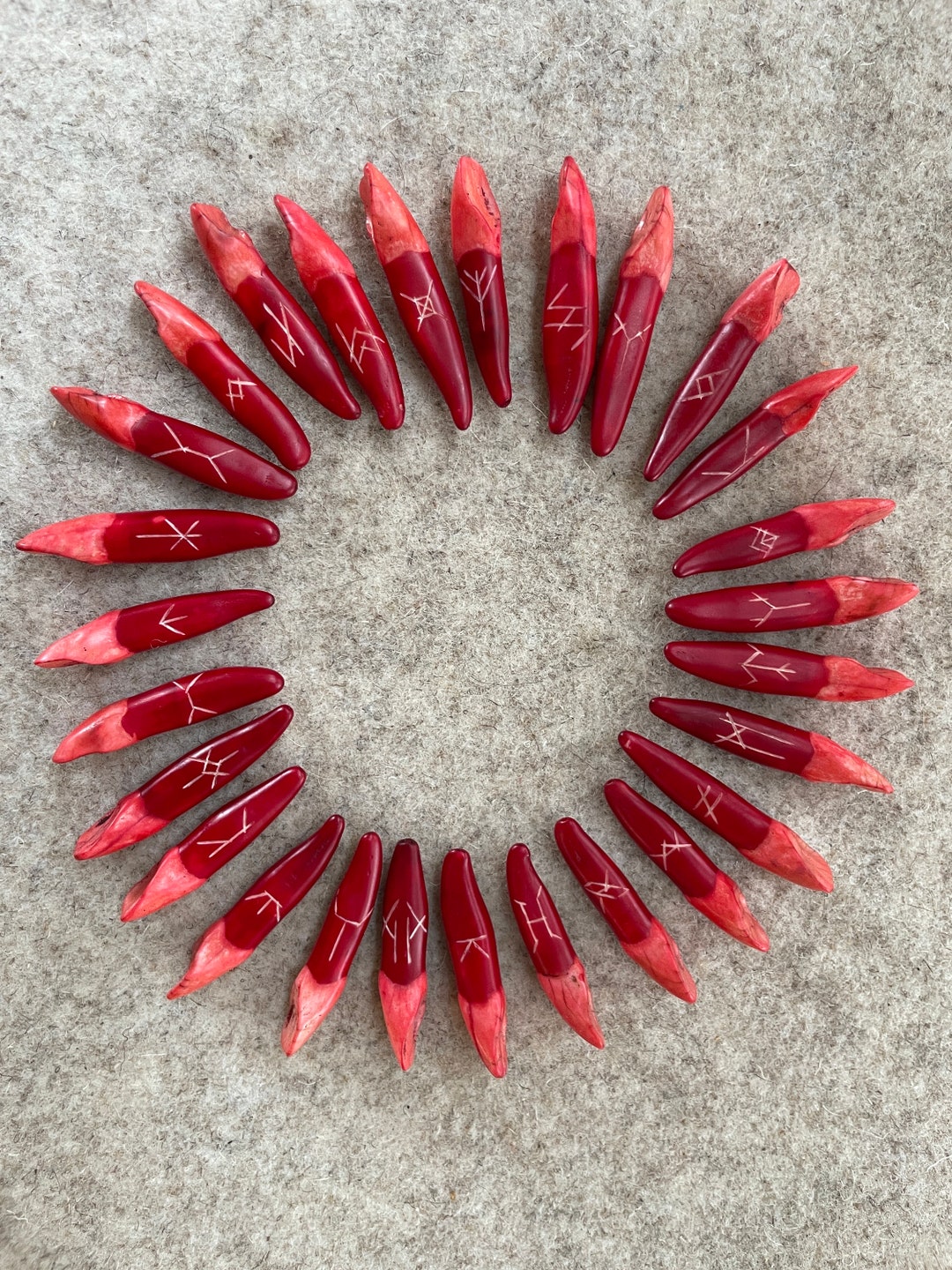 Dragon Runes, Unique, Real Moose Bone, Set 27 - Etsy