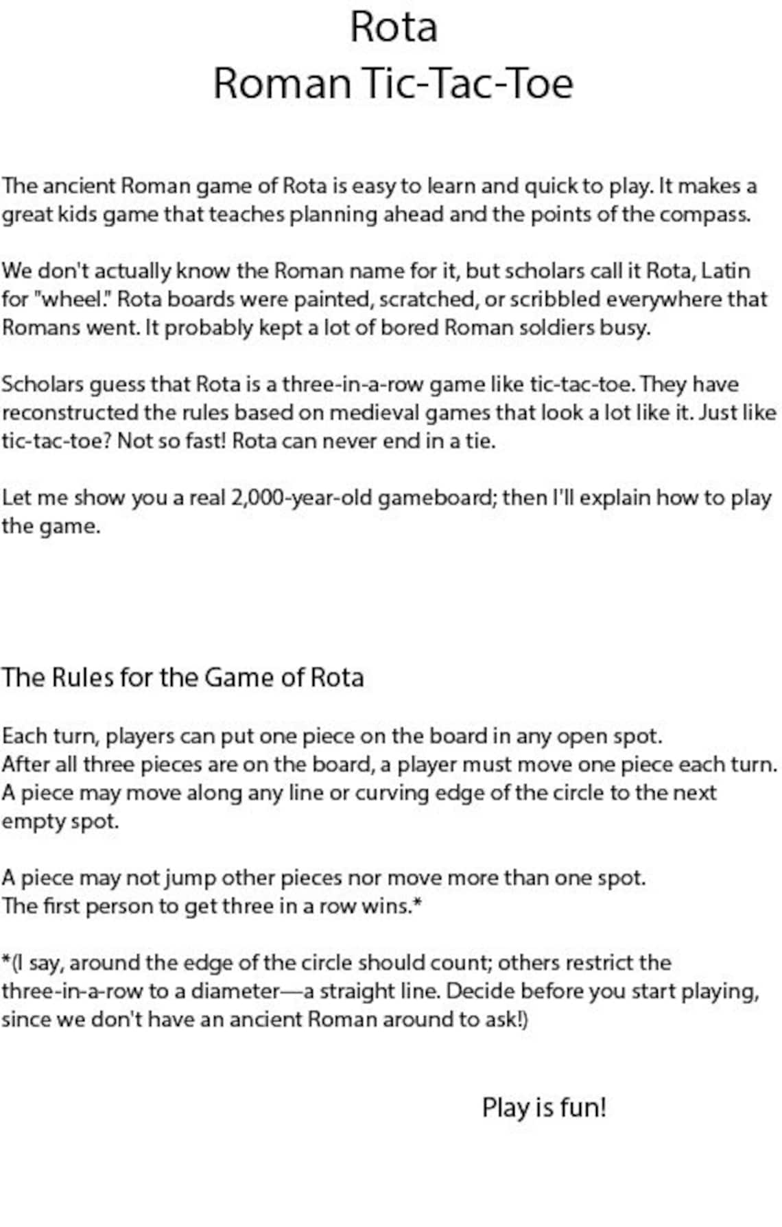 Roman Rota Board Game Tic-tac-toe Embroidered on Natural - Etsy