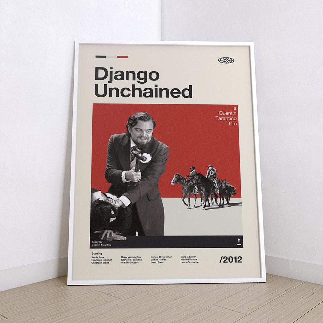 Django Unchained Mid Century Modern Movie Poster Minimalist Movie ...