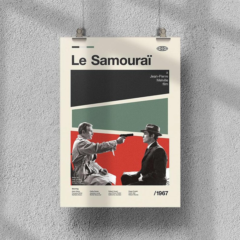 Le Samoura Mid Century Modern Movie Poster Minimalist Movie Poster ...