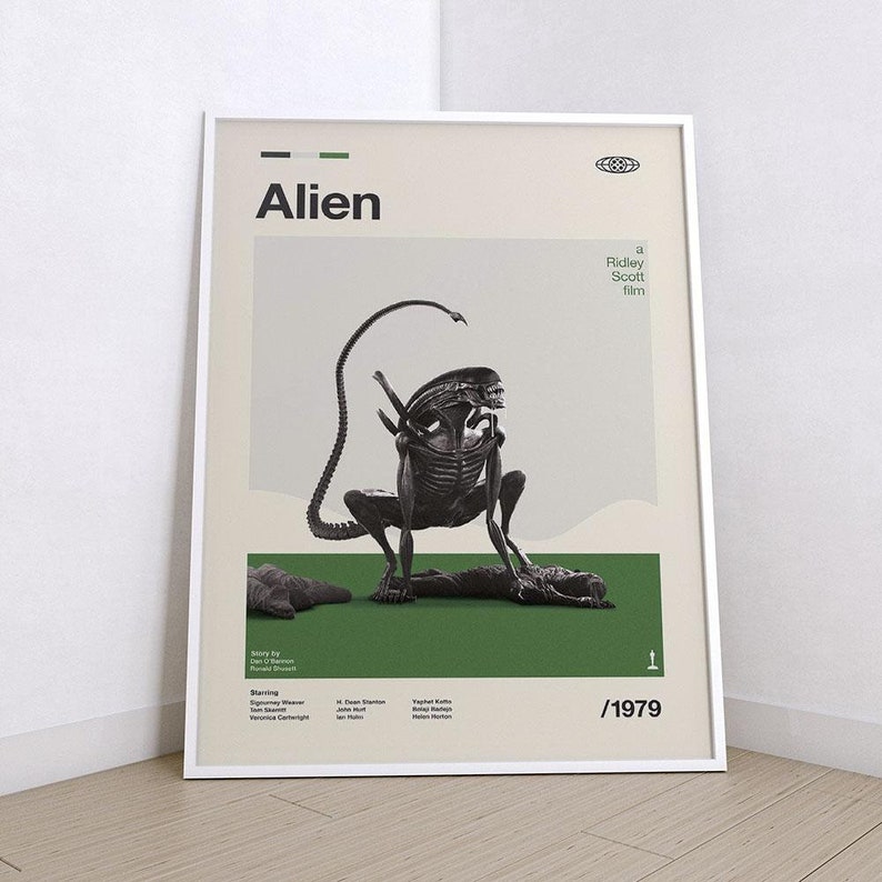 Alien, Retro Movie Poster, Midcentury Modern, Retro Tv Show Poster ...