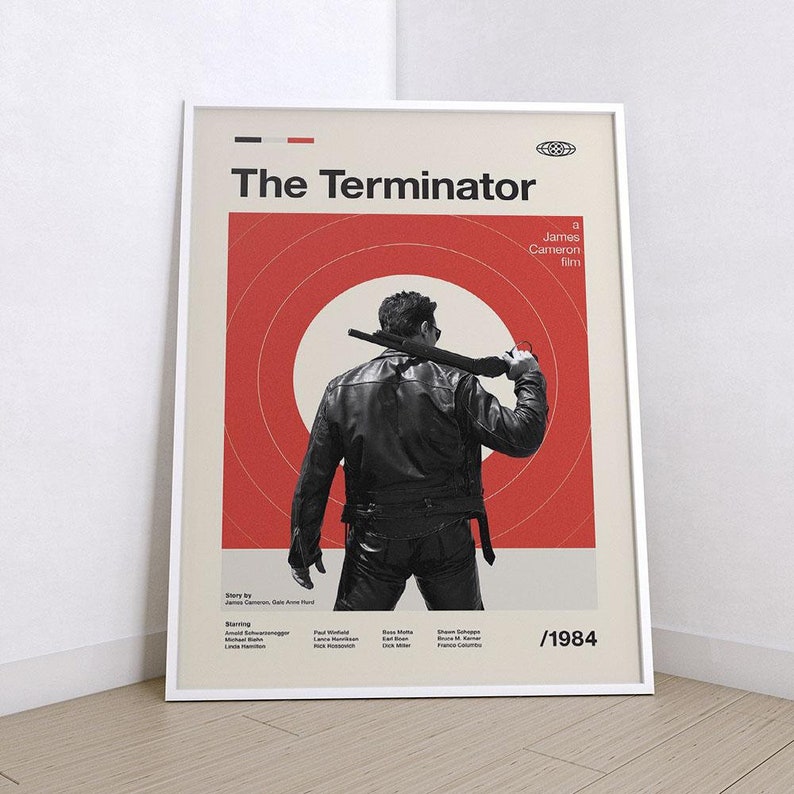 The Terminator Mid Century Modern Movie Poster Minimalist Movie Poster ...