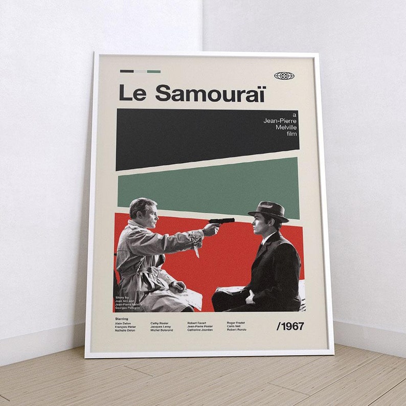 Le Samoura Mid Century Modern Movie Poster Minimalist Movie Poster ...
