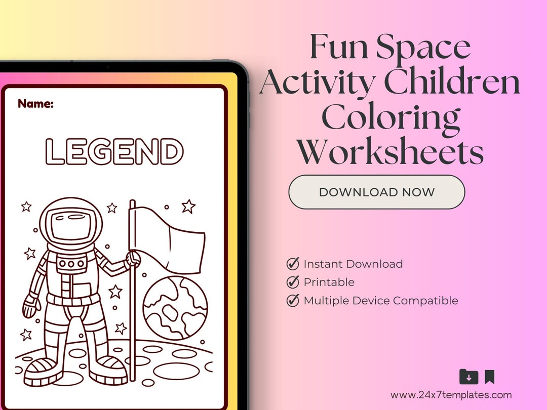 Space Coloring Book Educational Coloring Pages for Kids Printable PDF ...