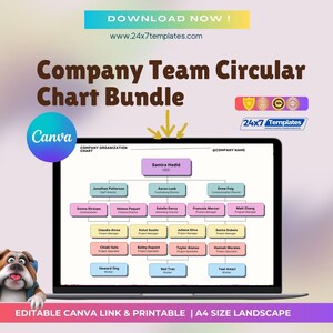 Company Team Circular Chart Bundle | 10 Editable & Printable Canva ...