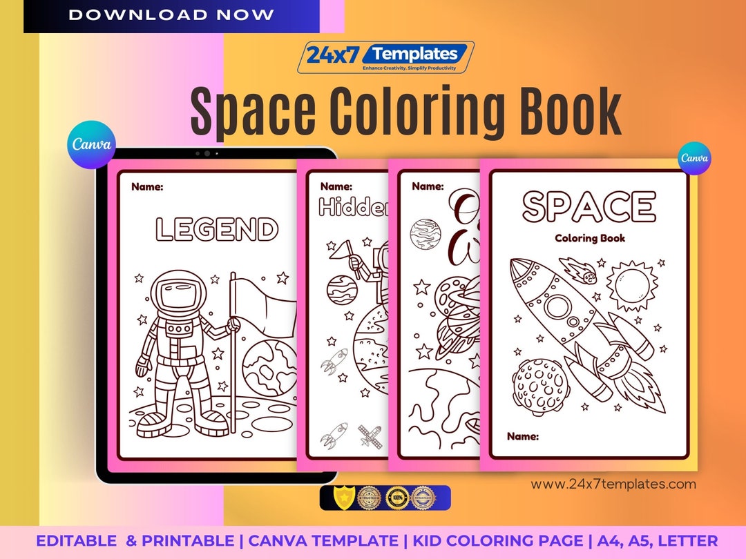 Space Coloring Book | Educational Coloring Pages for Kids | Printable ...