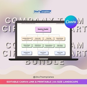 Company Team Circular Chart Bundle | 10 Editable & Printable Canva ...