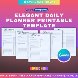 Elegant Daily Planner Printable Template - Organize Your Days With ...