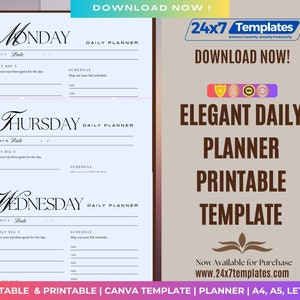 Elegant Daily Planner Printable Template - Organize Your Days With ...