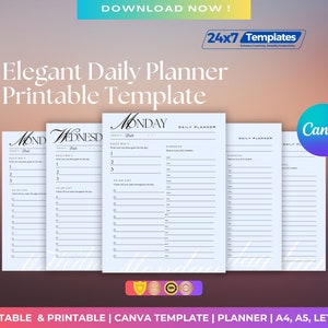 Elegant Daily Planner Printable Template Organize Your Days With Style ...