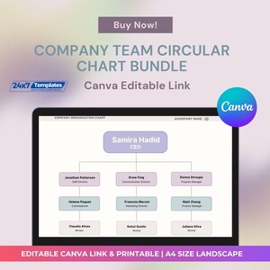 Company Team Circular Chart Bundle | 10 Editable & Printable Canva ...
