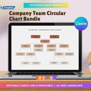 Company Team Circular Chart Bundle | 10 Editable & Printable Canva ...