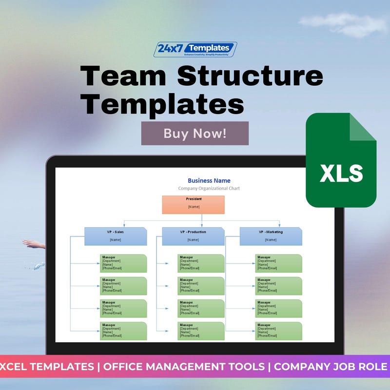 Org Chart Template Excel - Etsy