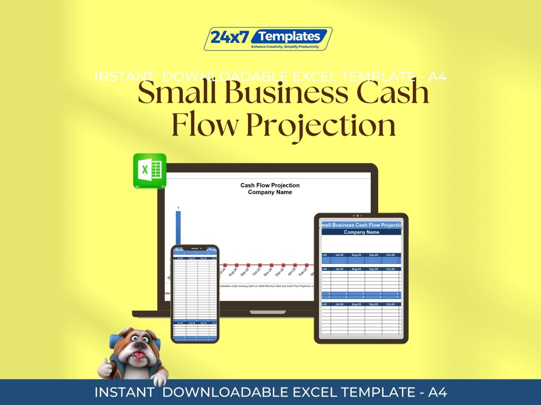 Small Business Cash Flow Projection Excel Template | Sales, Expenses ...