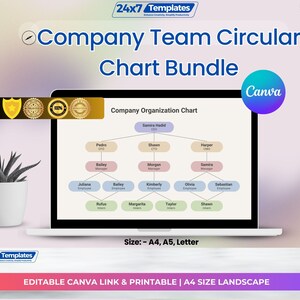 Company Team Circular Chart Bundle | 10 Editable & Printable Canva ...