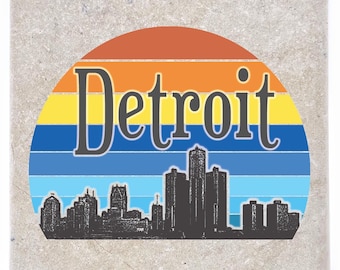 Detroit Skyline Coasters, Housewarming Coasters, New Home, Detroit Gift ...