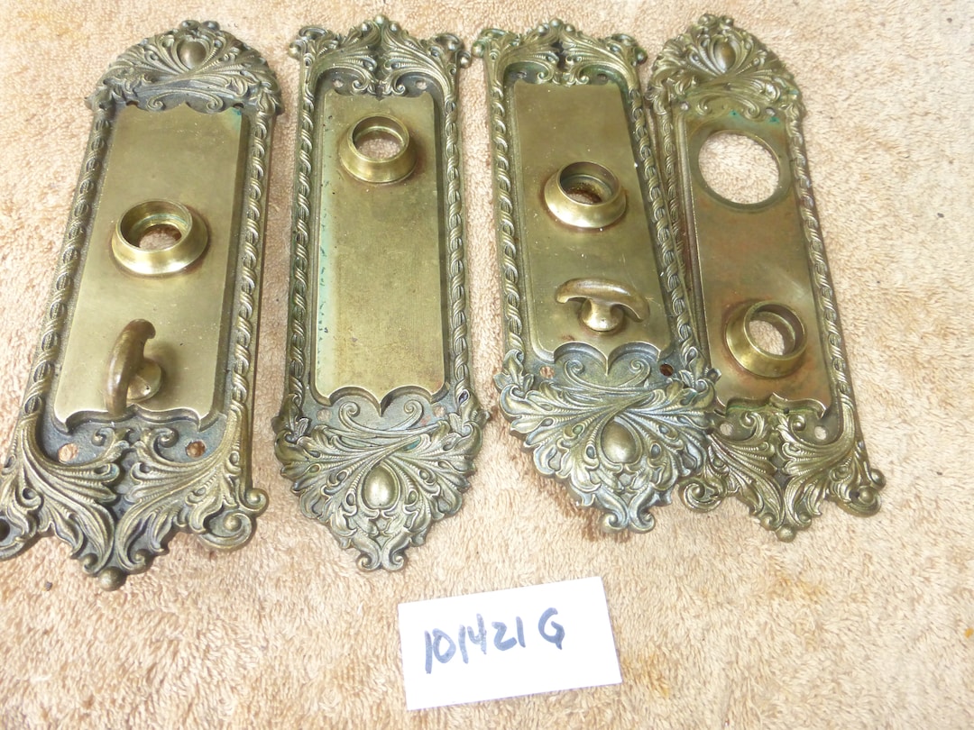 Vintage Antique 4 Pc Cast Brass Victorian Door Hardware Set 101421 G - Etsy