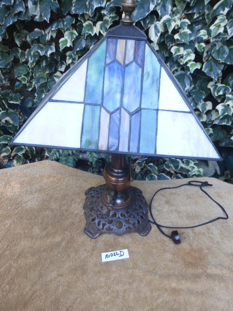 Vintage Antique Stained Glass "gas" Lamp 101022 D - Etsy
