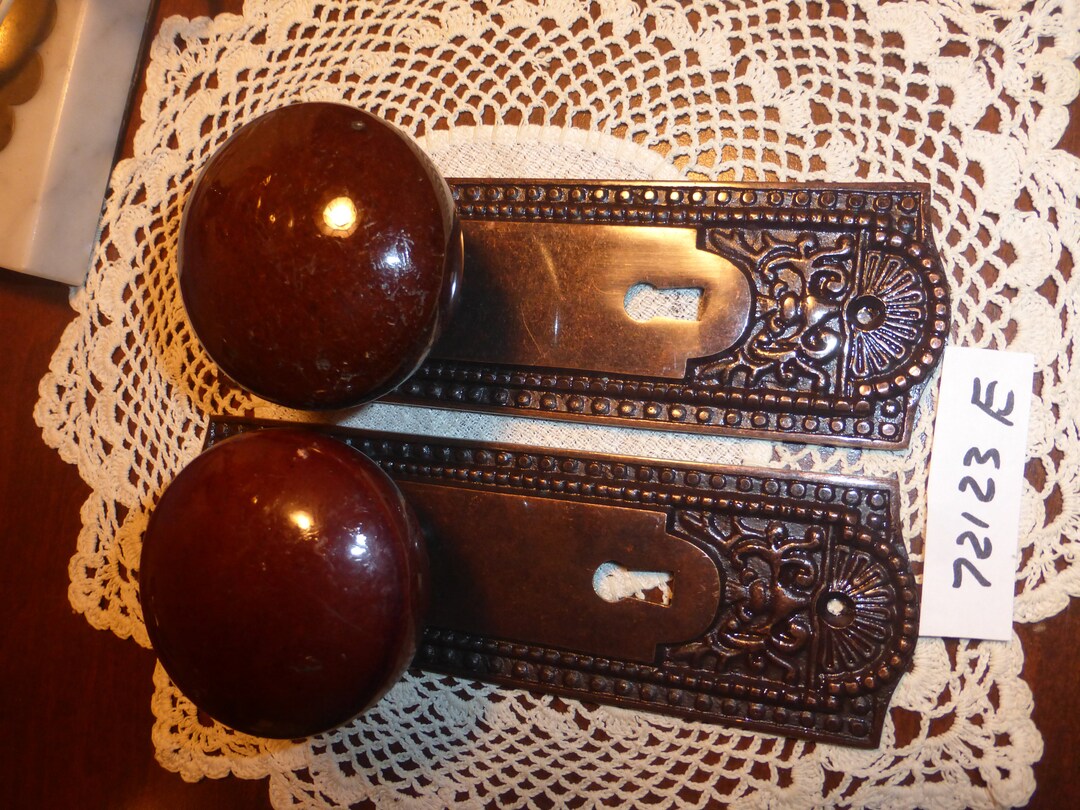 Vintage Antique Style 4 PC Ornate Victorian Cast Bronze Door Hardware ...