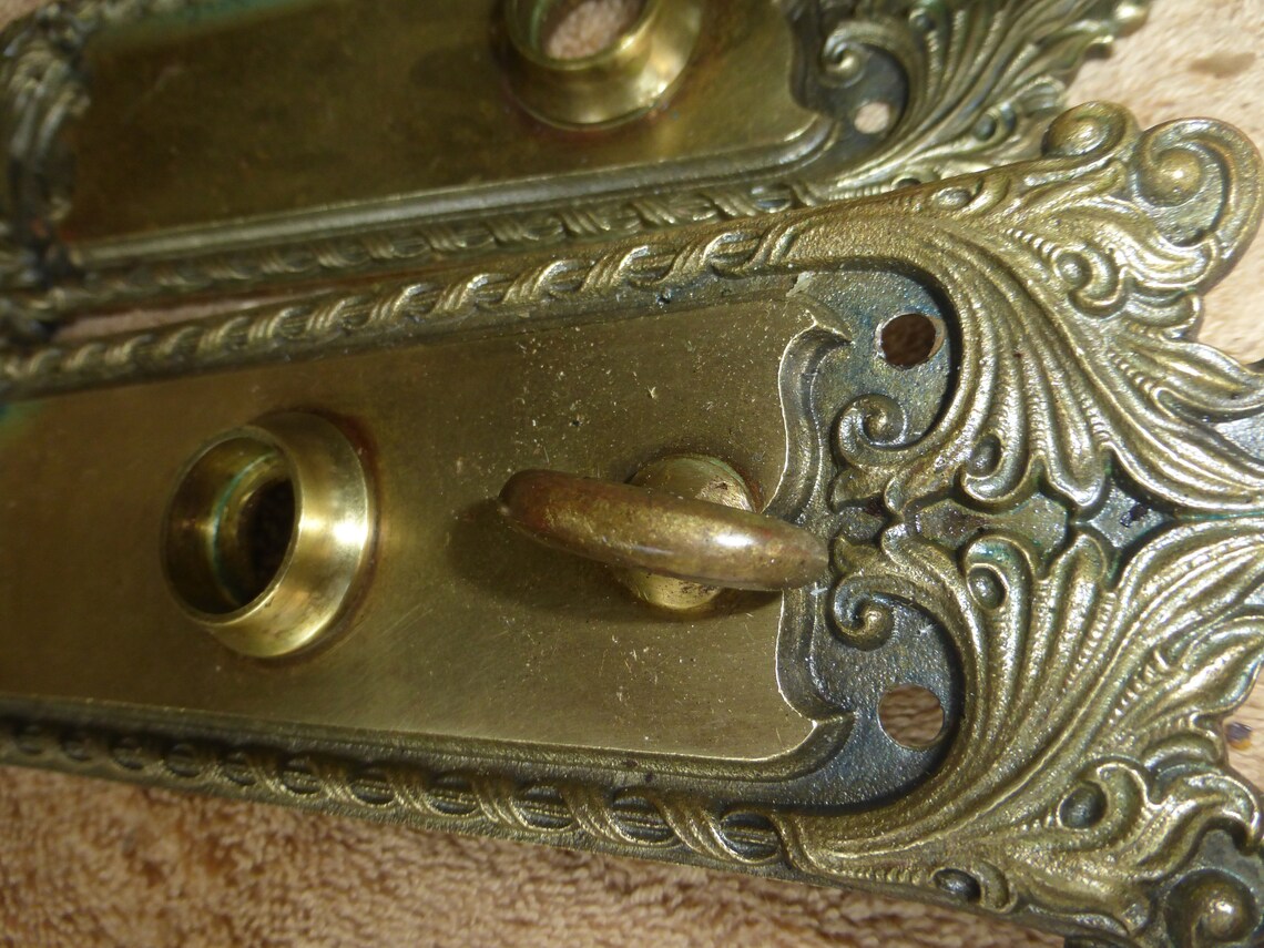 Vintage Antique 4 Pc Cast Brass Victorian Door Hardware Set - Etsy