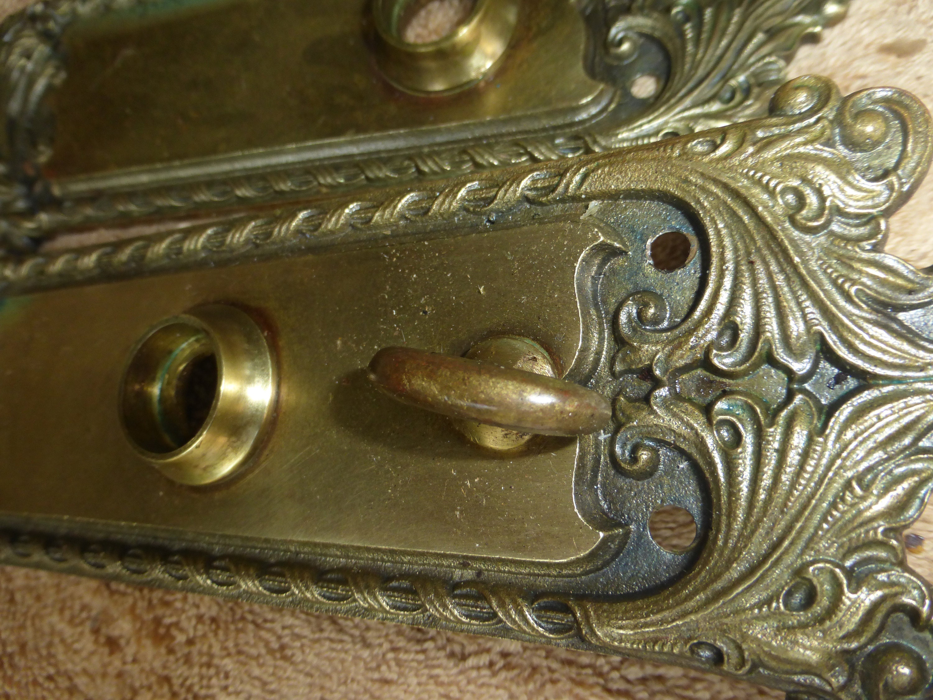 Vintage Antique 4 Pc Cast Brass Victorian Door Hardware Set - Etsy