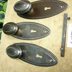Vintage Antique 6 Pc Beaded Oval Door Hardware Set 61824 C - Etsy