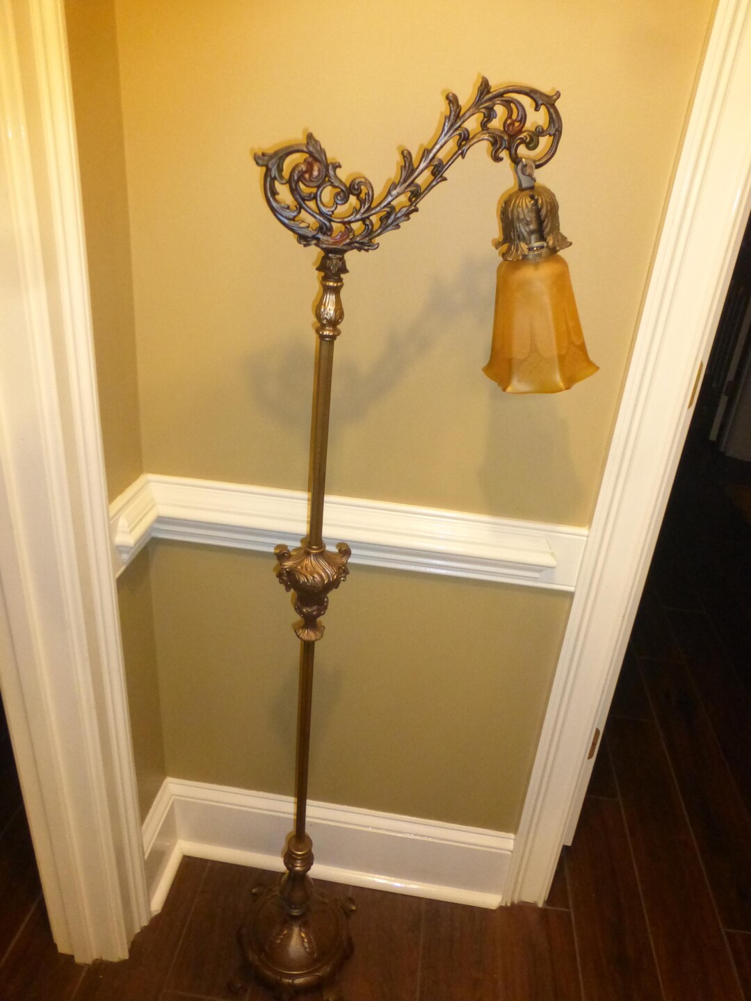 Vintage Antique Ornate Victorian Brass/iron Bridge Floor Lamp 121524 A ...