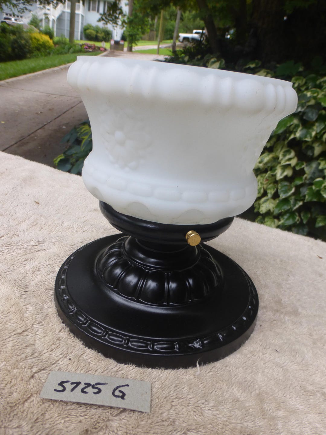 Vintage Antique SFM Victorian Brass and Camphor Glass Light Fixture ...