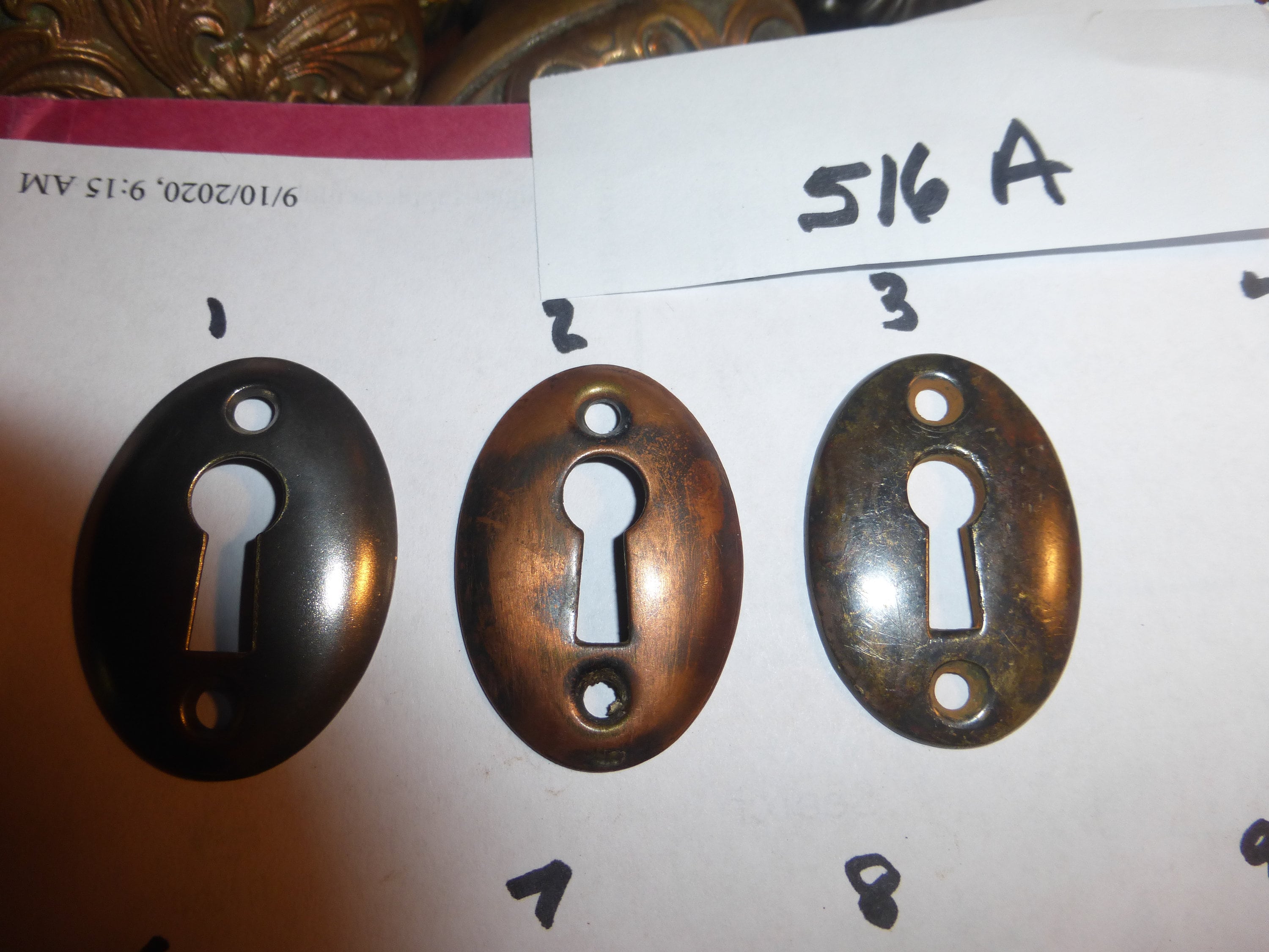 ONE Vintage Antique Brass Keyhole Cover 516 A - Etsy