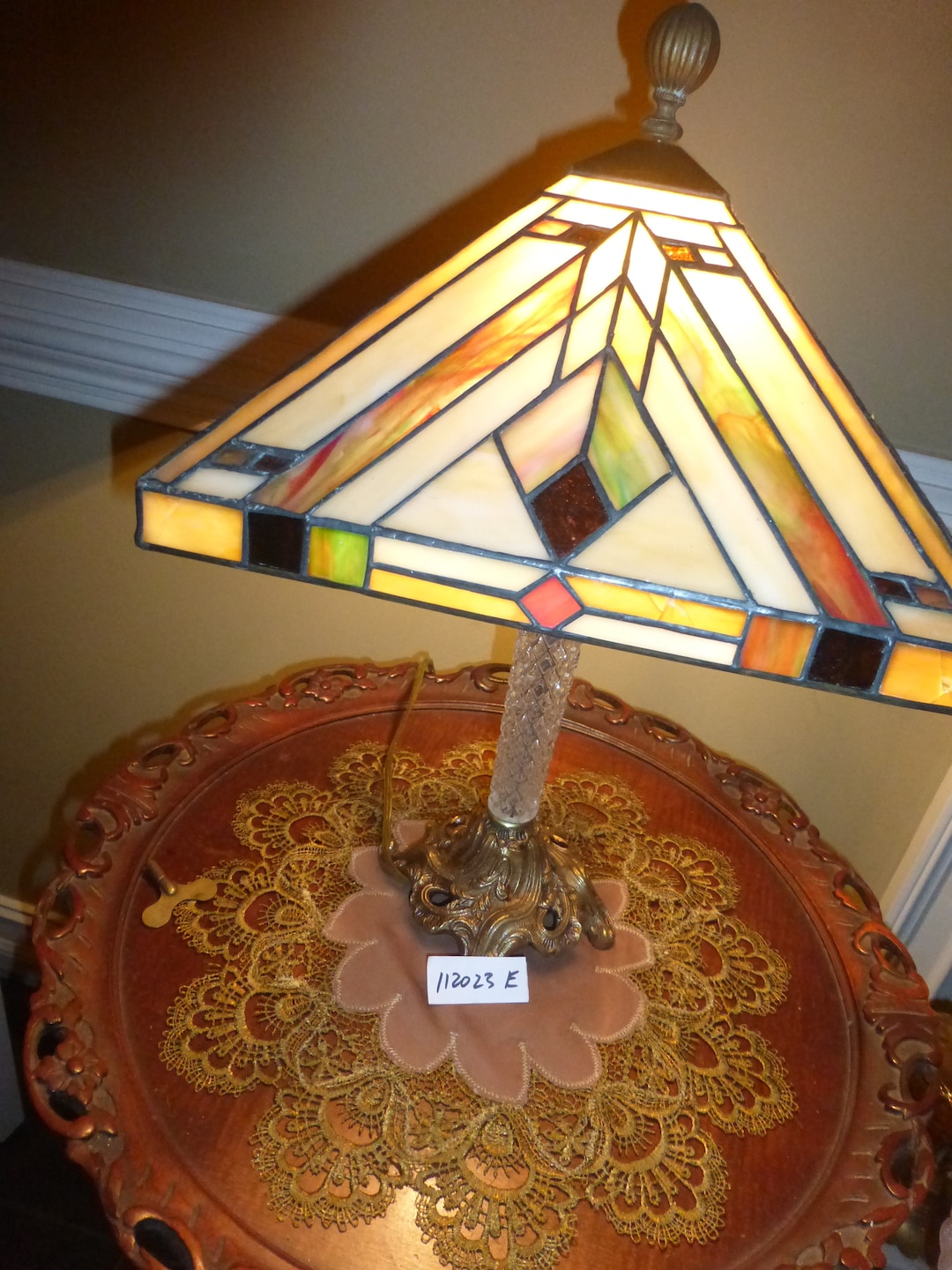 Vintage Antique Stained Glass Table Lamp 112023 E - Etsy