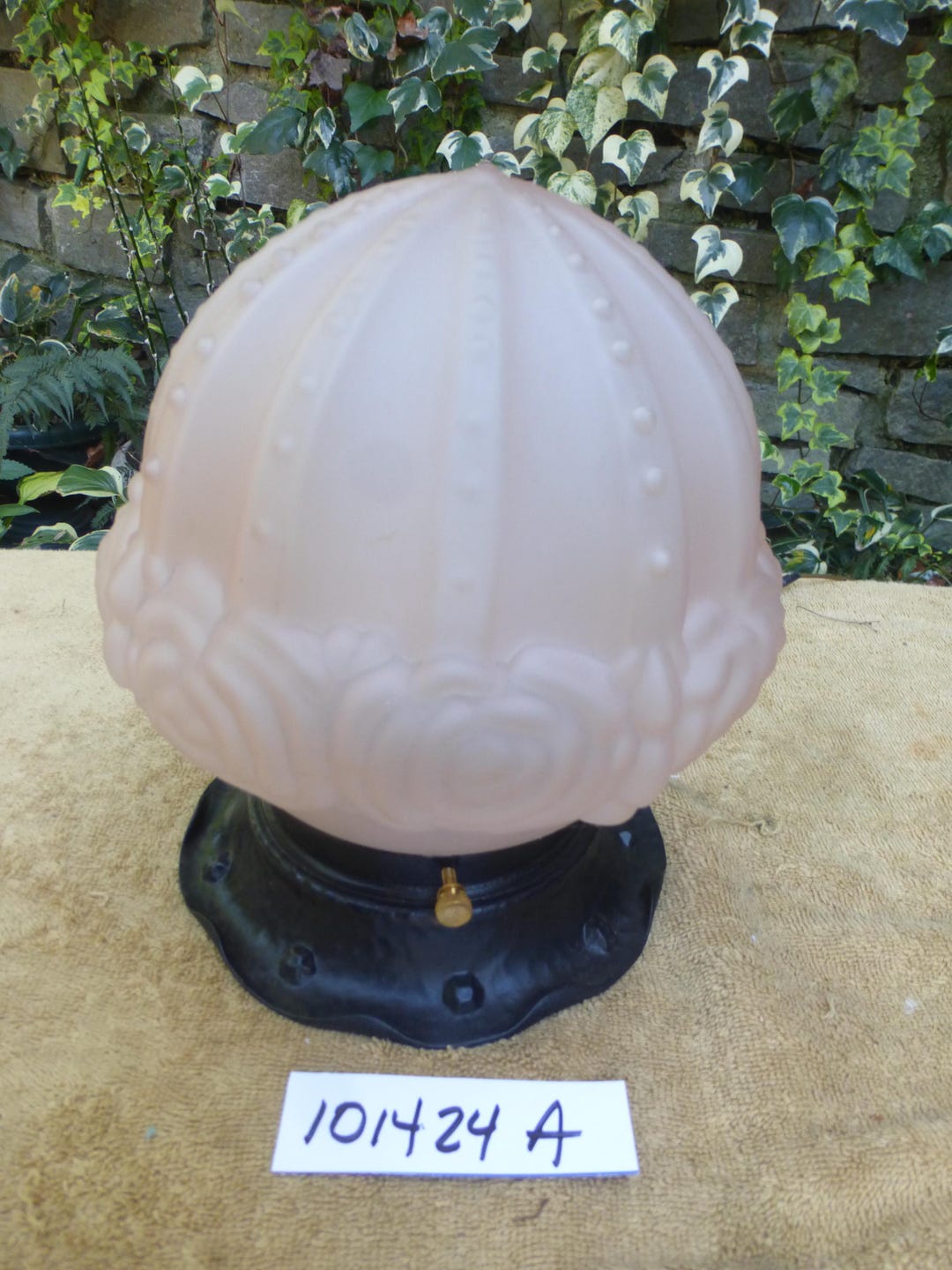 Vintage Antique Lightolier Brand Cast Iron Pink Glass Porch Light ...