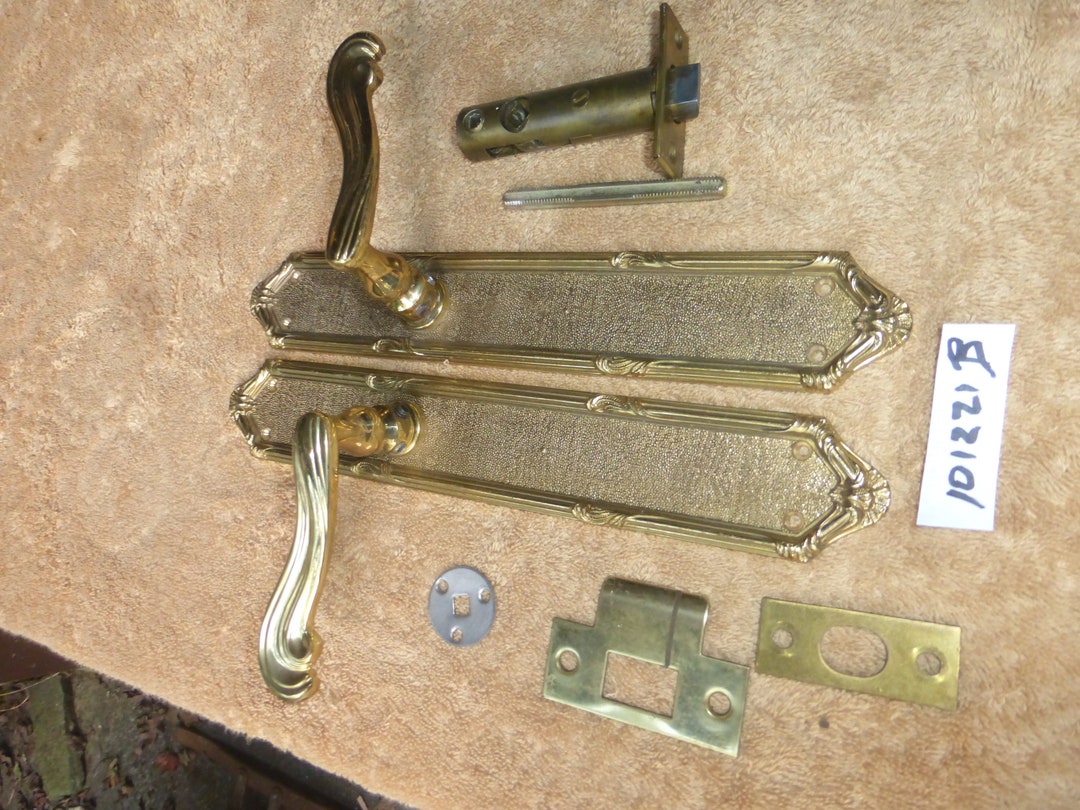 Vintage Antique 7 Pc Brass Deco Door Hardware Set 101221 B - Etsy