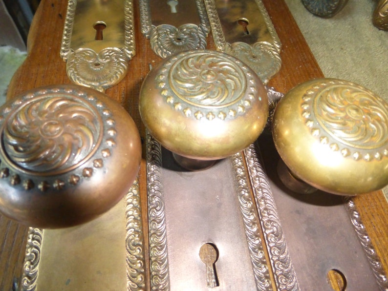 Vintage Antique Cast Brass 12 Pc Victorian Door Hardware Set - Etsy