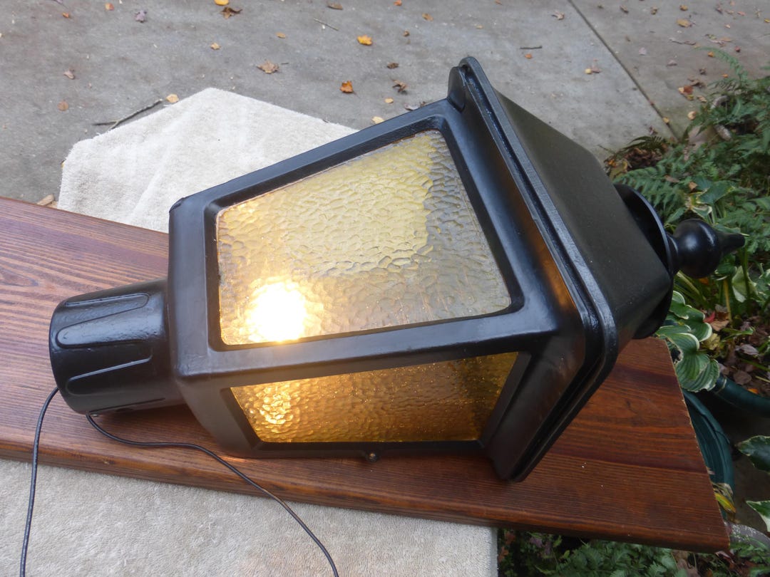 Vintage Antique Post Mount Amber Glass Fixture Lantern 110422 D - Etsy