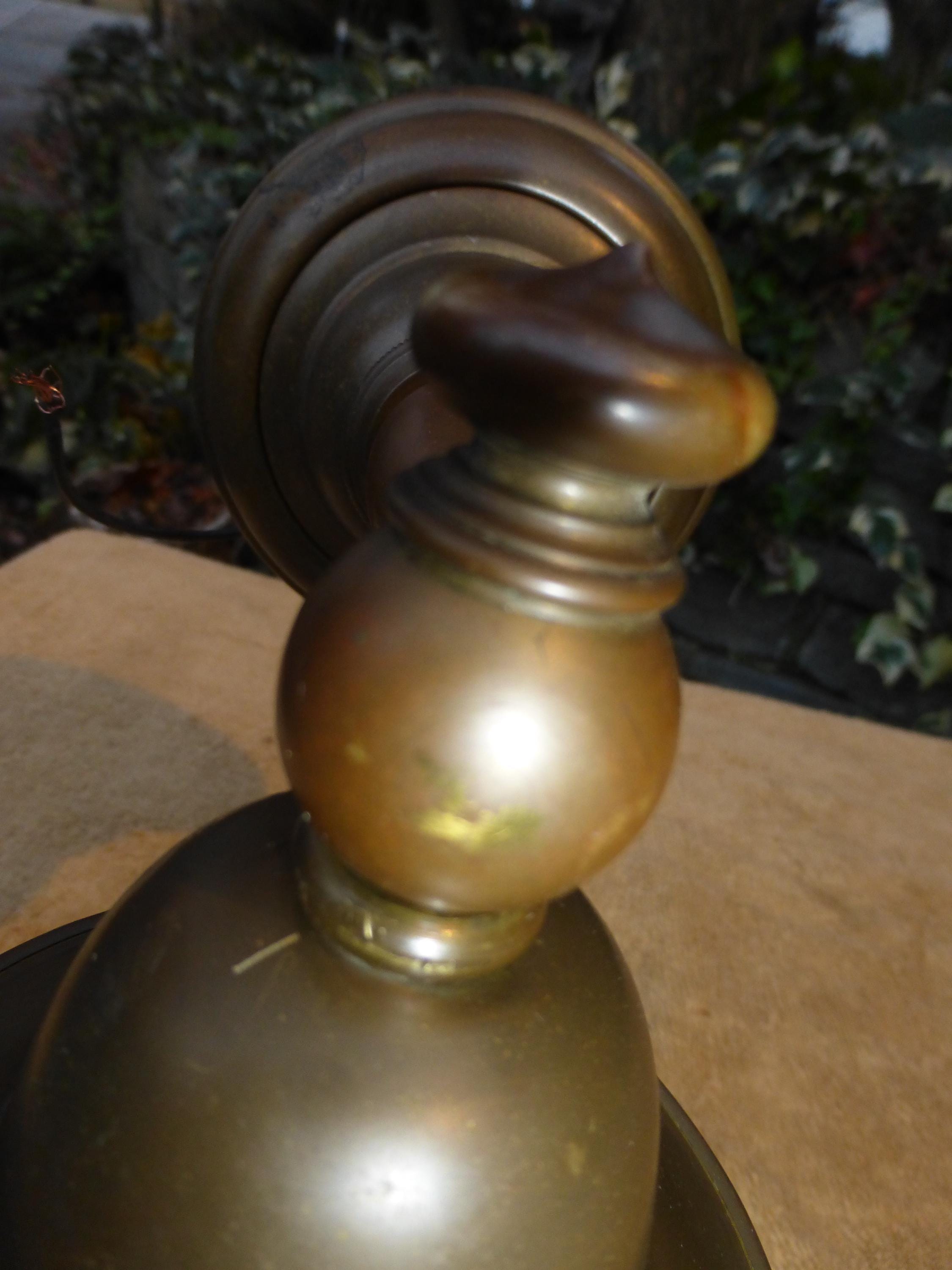 Vintage Antique Brass Camphor Glass Wall Mount Sconce Light Fixture ...
