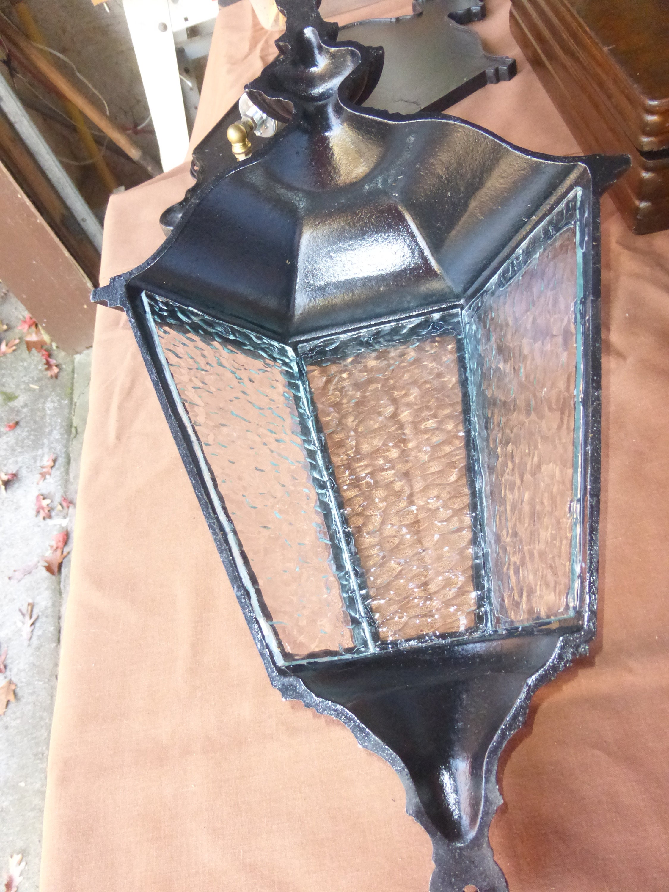 ONE Antique Arts Crafts Tudor Gothic Porch Lantern Wall Light Sconce ...