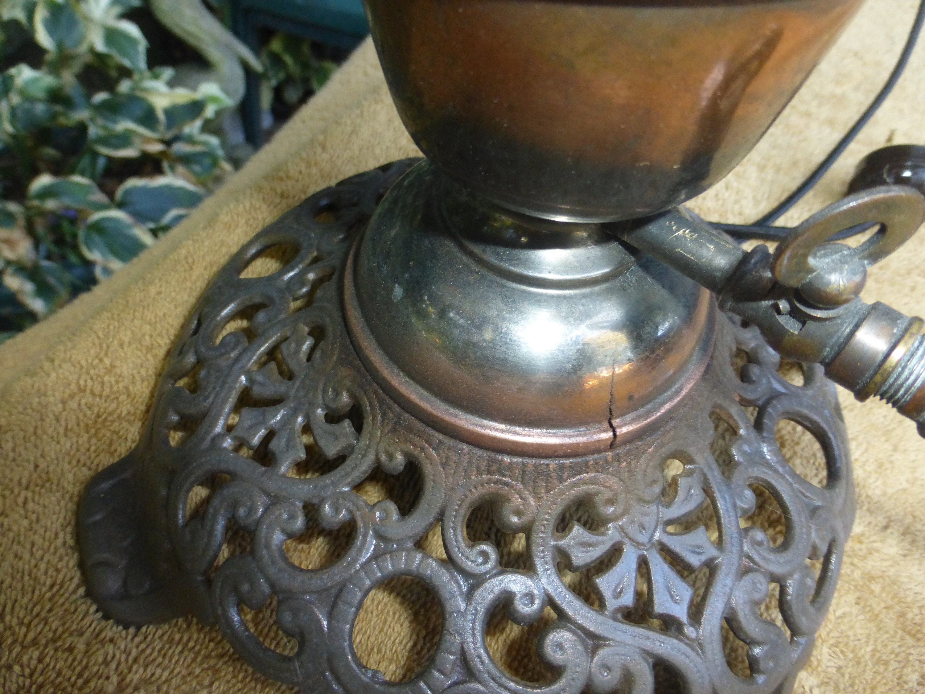 Vintage Antique Stained Glass "gas" Lamp 101022 D - Etsy