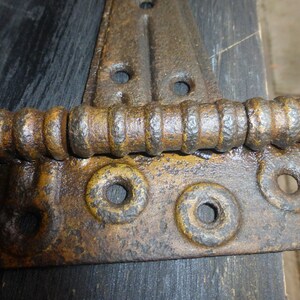 THREE Vintage Antique Ornate Barrel Rustic Iron Barn Farm Hinges 112023 ...