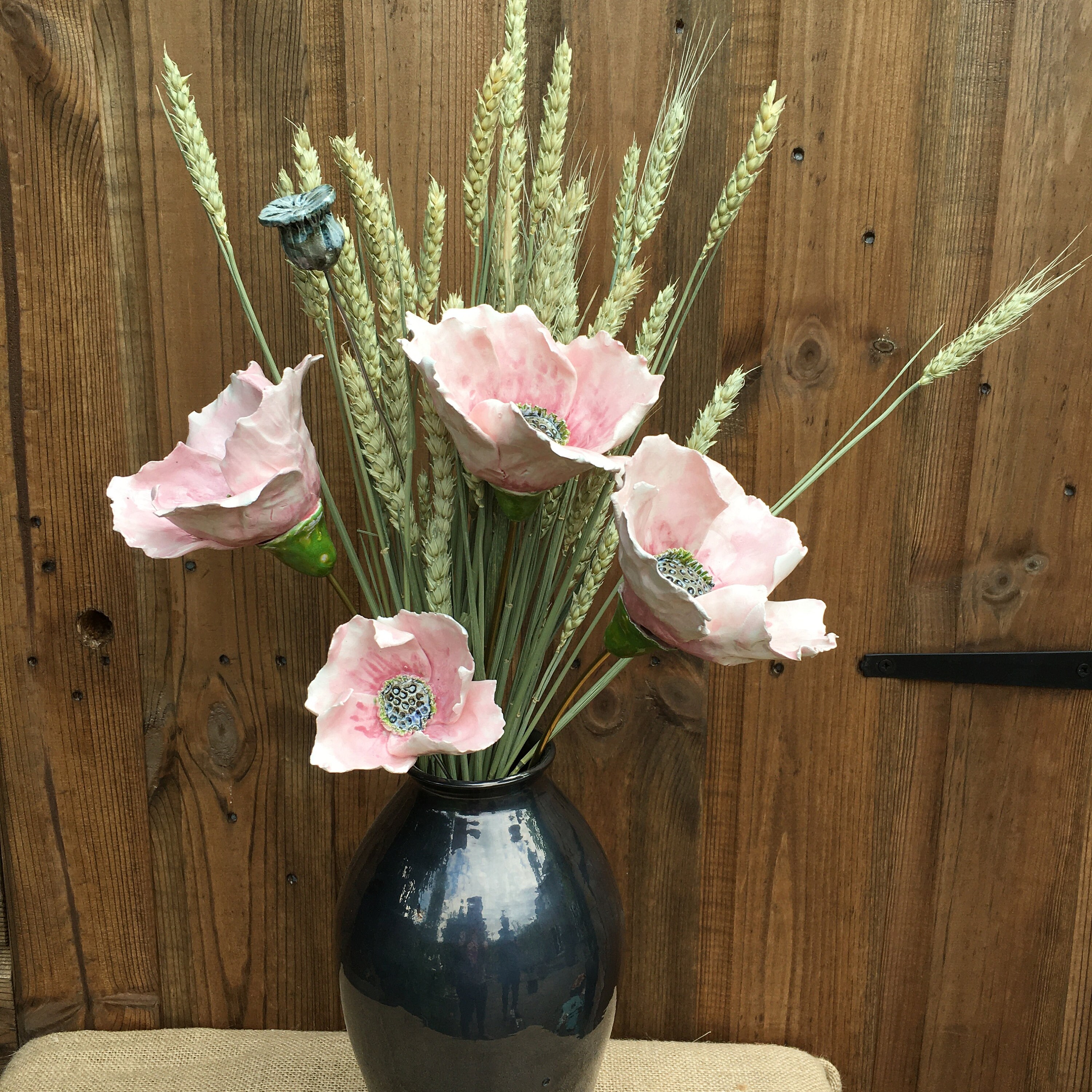 Glazed Ceramic vase urn shaped with blue marine underwater | Etsy
