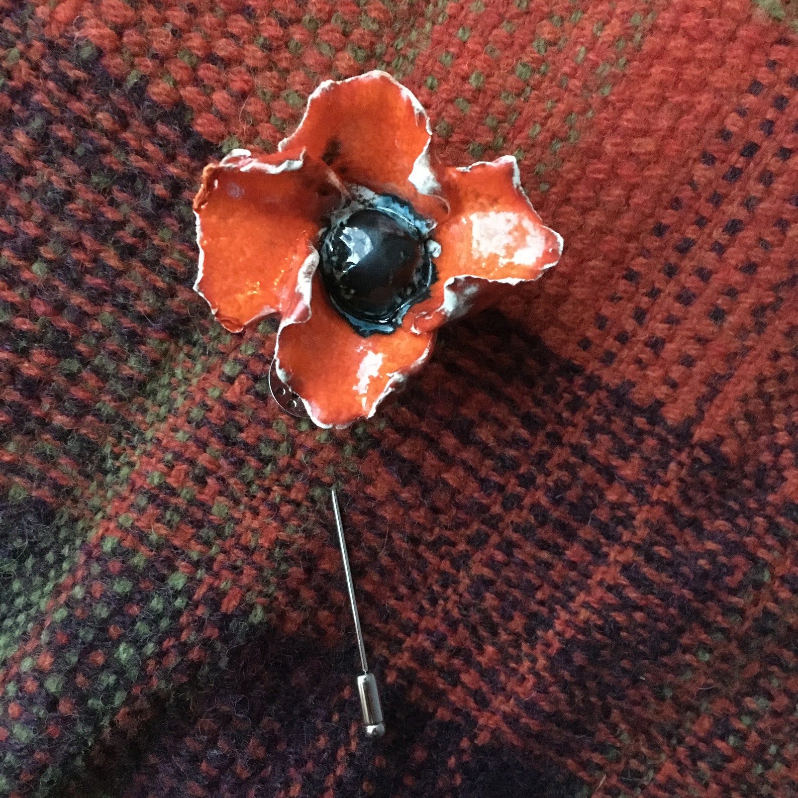 Purple Poppy Pin Flower Brooch Handmade Ceramic Poppy Lapel - Etsy UK
