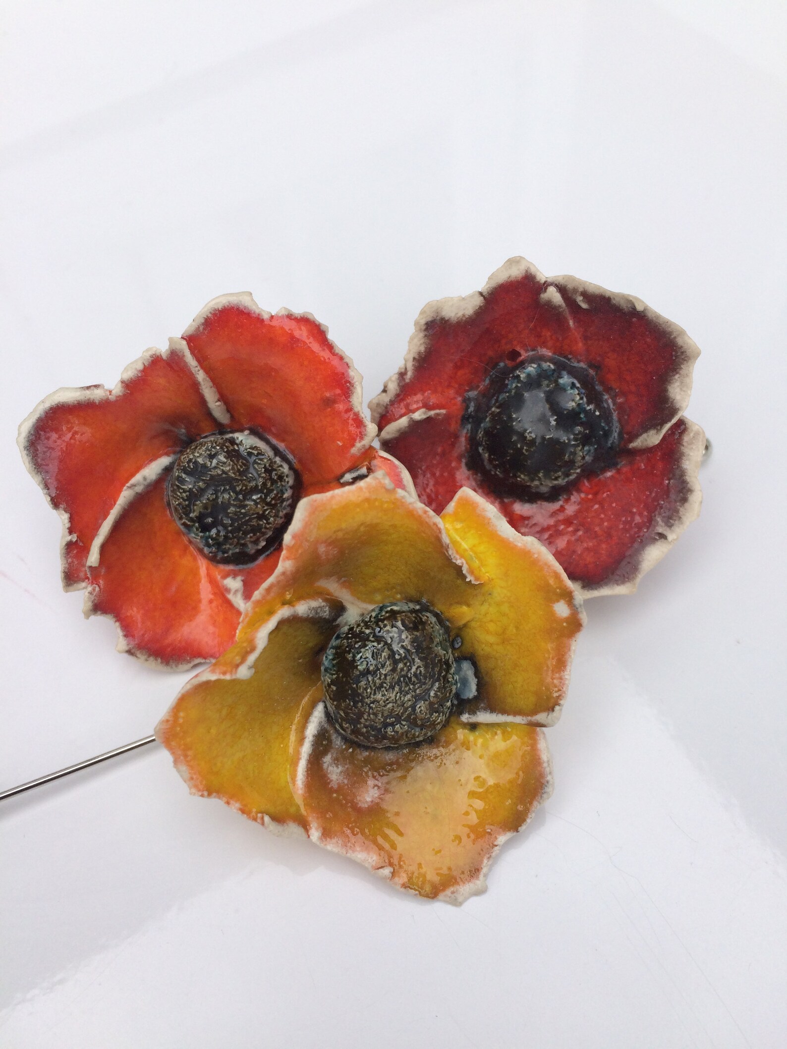 Purple Poppy Pin Flower Brooch Handmade Ceramic Poppy Lapel - Etsy UK