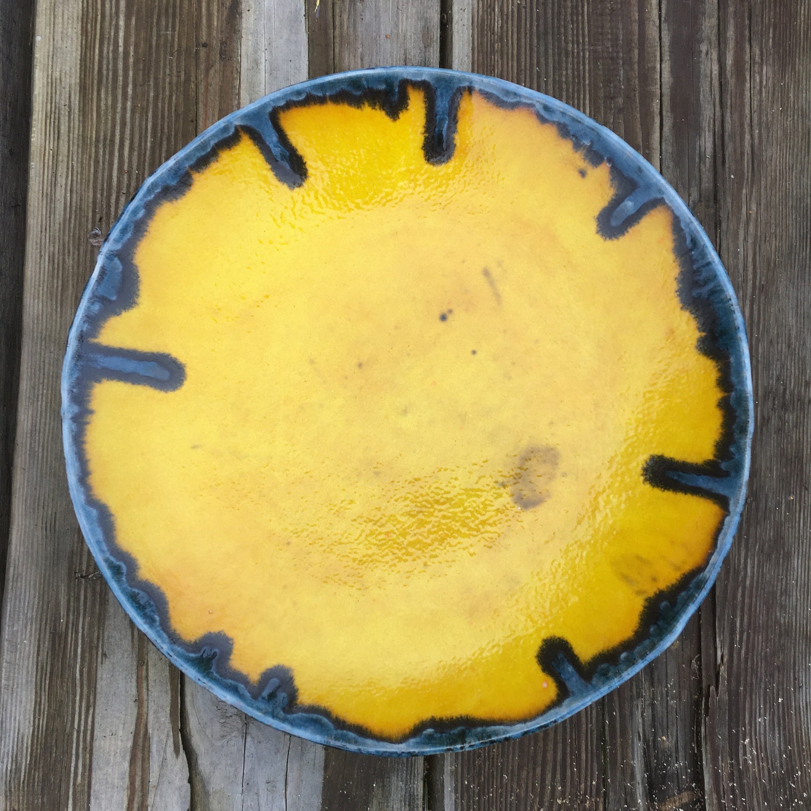 Large Yellow Ceramic Bowl Retro Mid Century Design With - Etsy UK